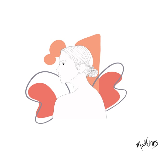 Create a minimalist portrait with a graphic background by Madlines ...