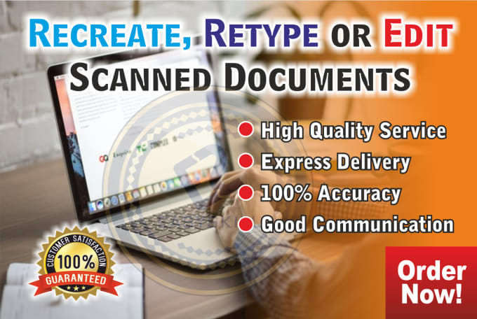 Retype your scanned pdf word excel documents by Sharjeelshah034 | Fiverr