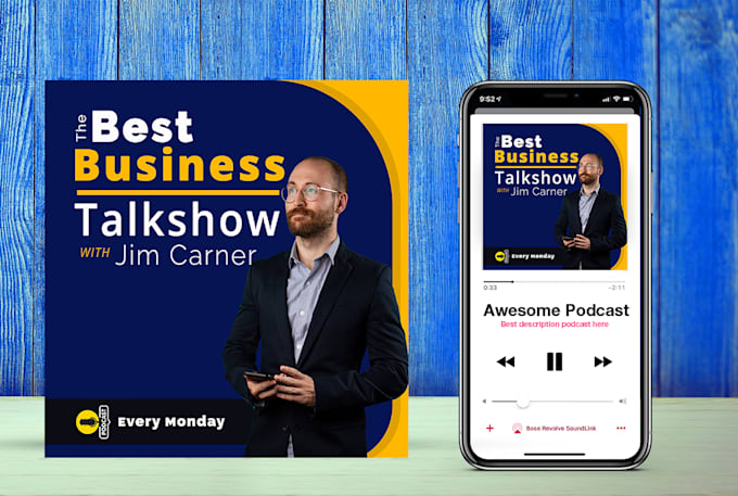Design a corporate podcast cover art and podcast logo by Tallat_92 | Fiverr