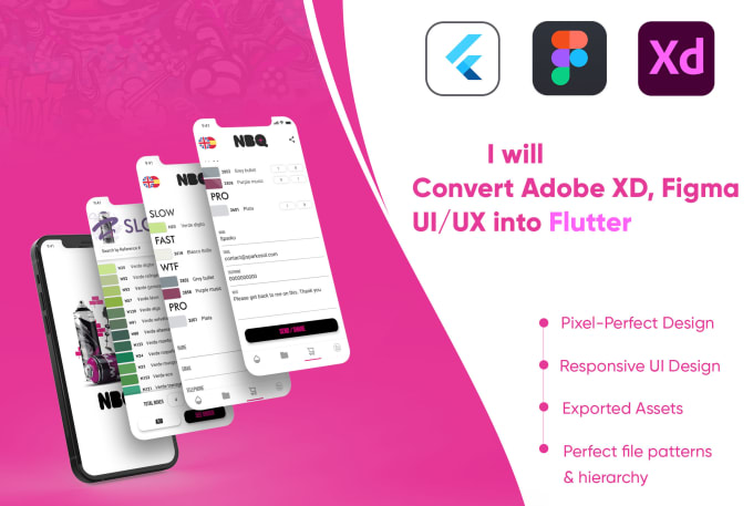 Convert adobe xd, figma ui ux into flutter by Arish_sultan | Fiverr