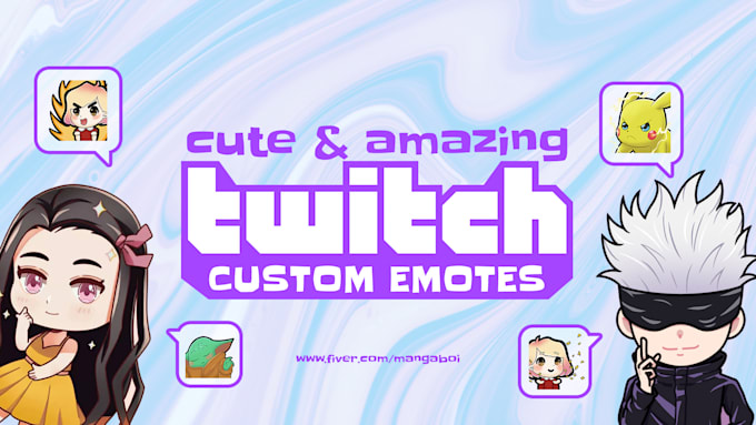 Draw cute amazing custom twitch emotes and sub badges by Mangaboi | Fiverr