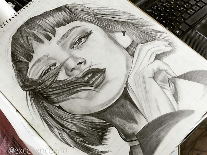 Draw a realistic portrait from your reference picture by Haleemakhan620 ...