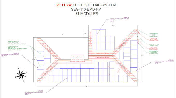 Design solar permit plans and pv layout on autocad by Aitsam_attique ...