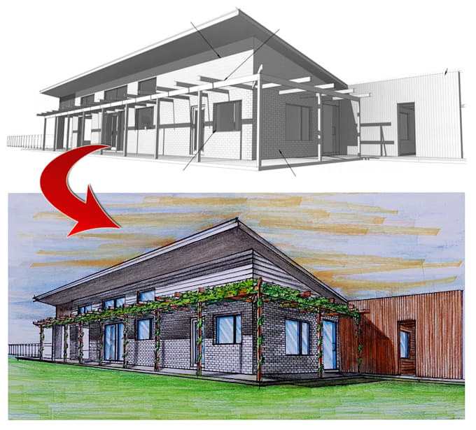 Render your 3d model freehand by Laurence_arch | Fiverr