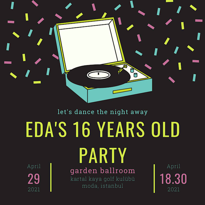 Desing digital party invitation cards by Staylofft | Fiverr