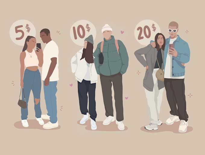 Draw a minimalist, stylish illustration of people by Daniel_malin | Fiverr