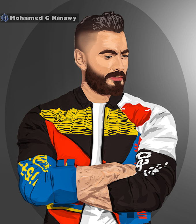 Draw realistic portrait vector art photo in a unique way by Mo7mdgamal ...