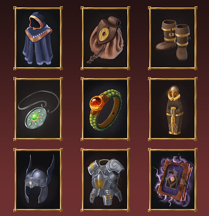 Draw and paint stylized game art props , icons and isometric art by ...