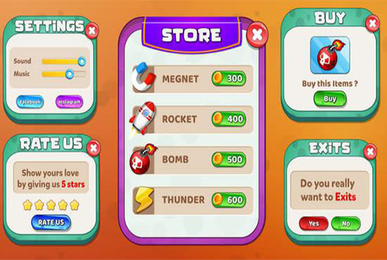 Design 2d game ui by Abdalhassan595 | Fiverr