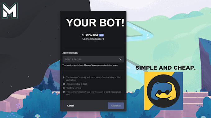 Make a custom discord bot by Mmodsgtav | Fiverr