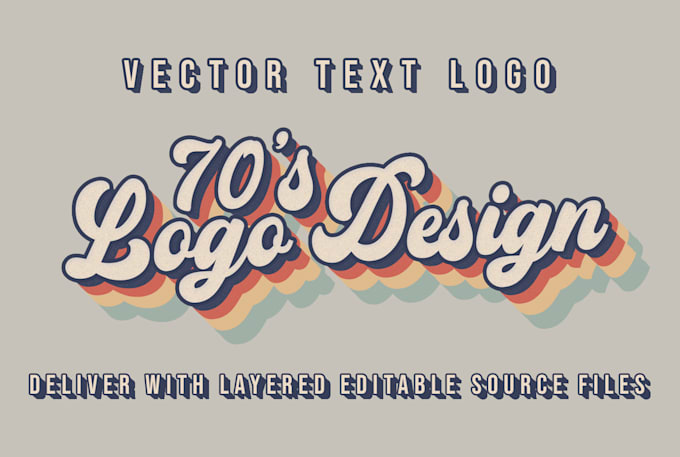 Design retro vintage 70s text logo design by Yasi_design | Fiverr