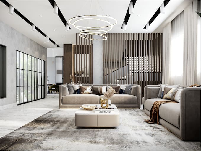 Create a 3d realistic interior design by Sarahmoustafak | Fiverr