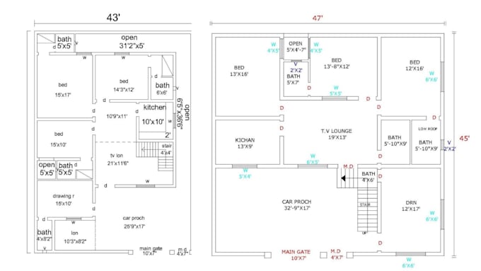 Draw anything in autocad architectural, 2d, structural plans by ...