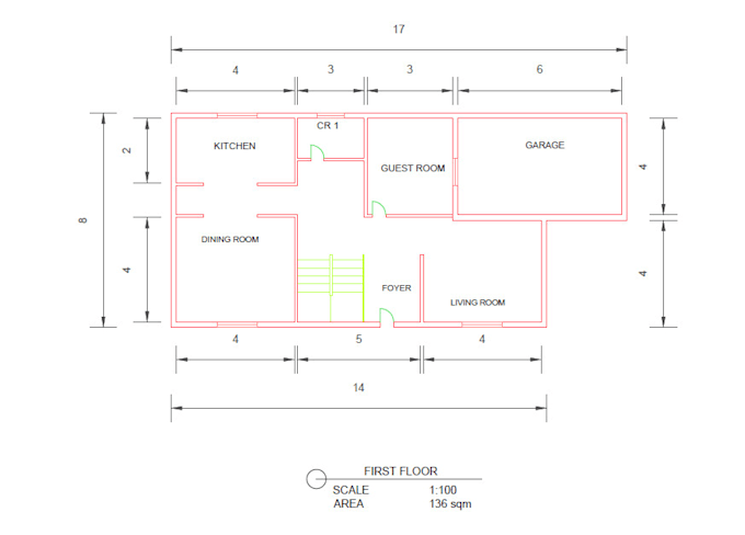 Do basic floor plan layout using autocad by Jzzpsg | Fiverr