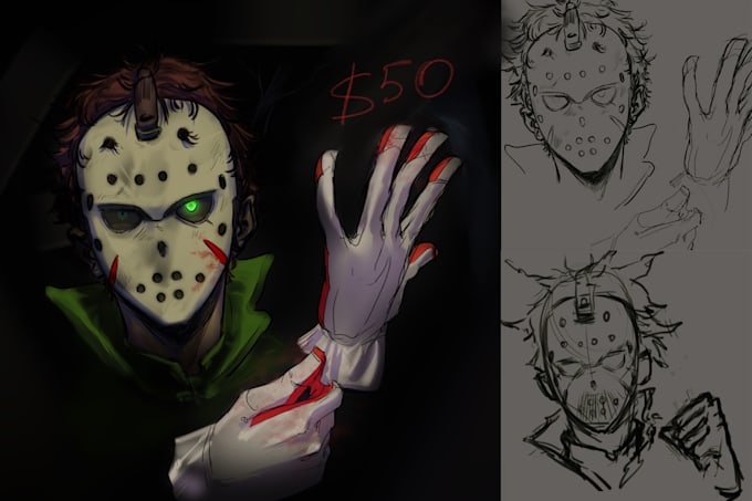 Draw art in semi realistic and horror styles by Teamour | Fiverr