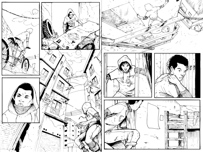 Create your comic book page line art by Anthoine_kay | Fiverr