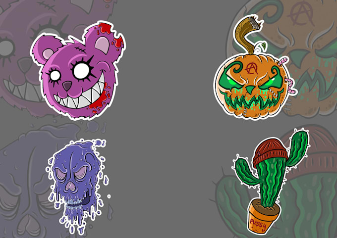 Draw cool stickers and cartoon characters illustrations by Kingdelirium ...