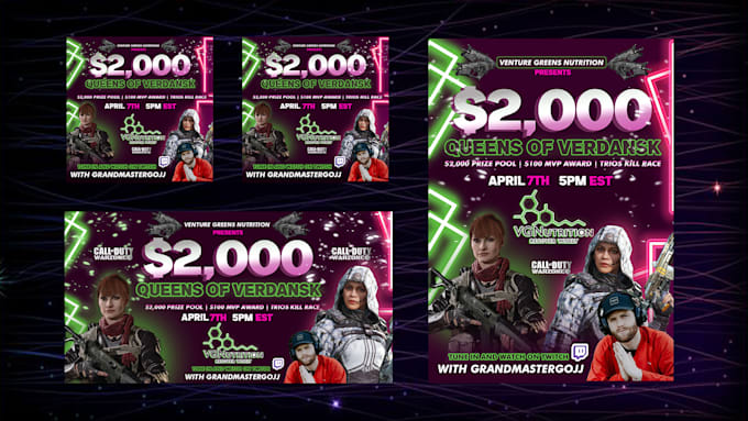 Design game flyer, twitch, facebook, twitter, instagram banner by ...