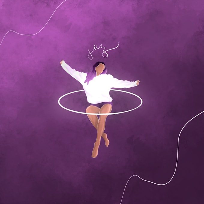 Draw you floating in a colorful background by Stevenfoggia | Fiverr