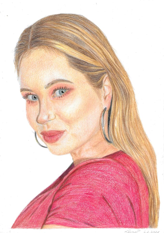 Realistic color pencil portraits by Lu1321 | Fiverr