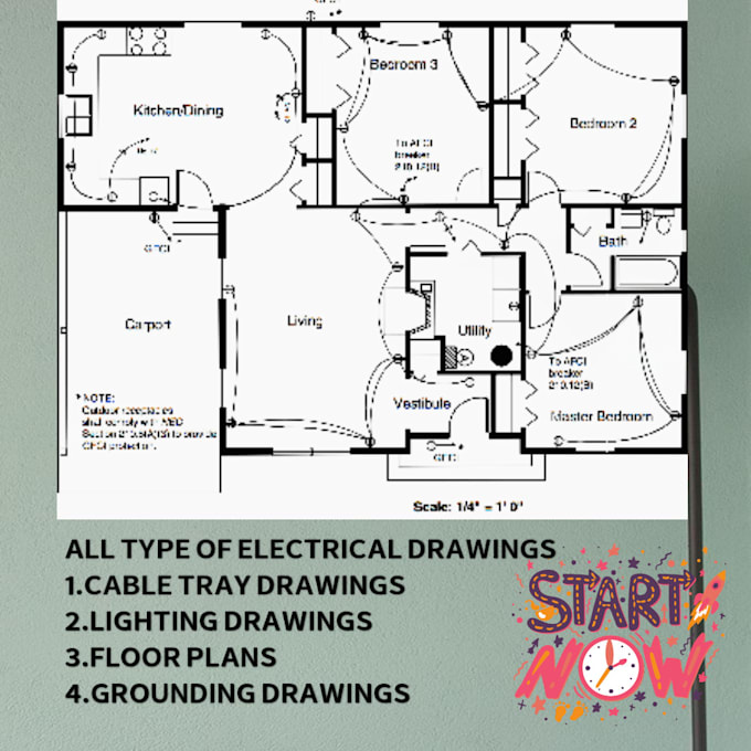 Draft an electrical drawing on autocad by Anubhav_design | Fiverr