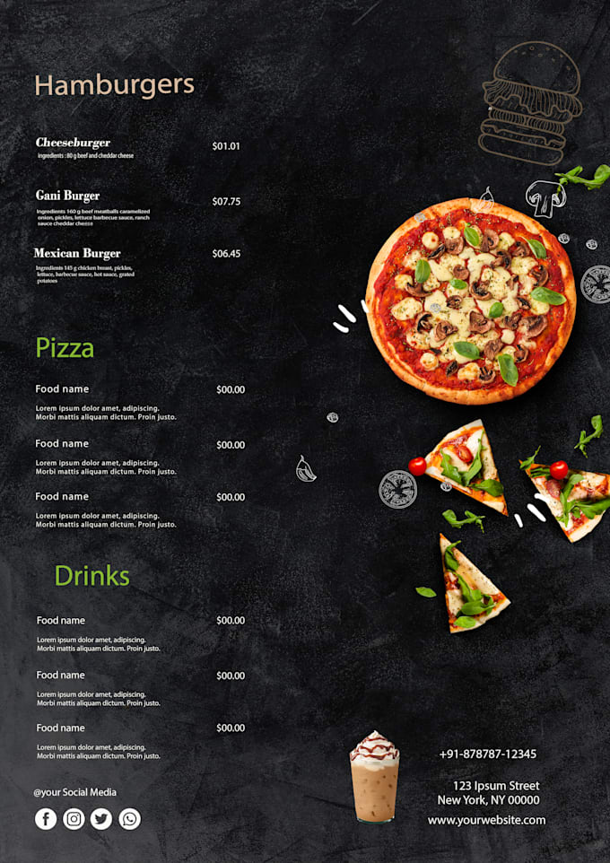 Make a food menu by Rueptnexgk | Fiverr