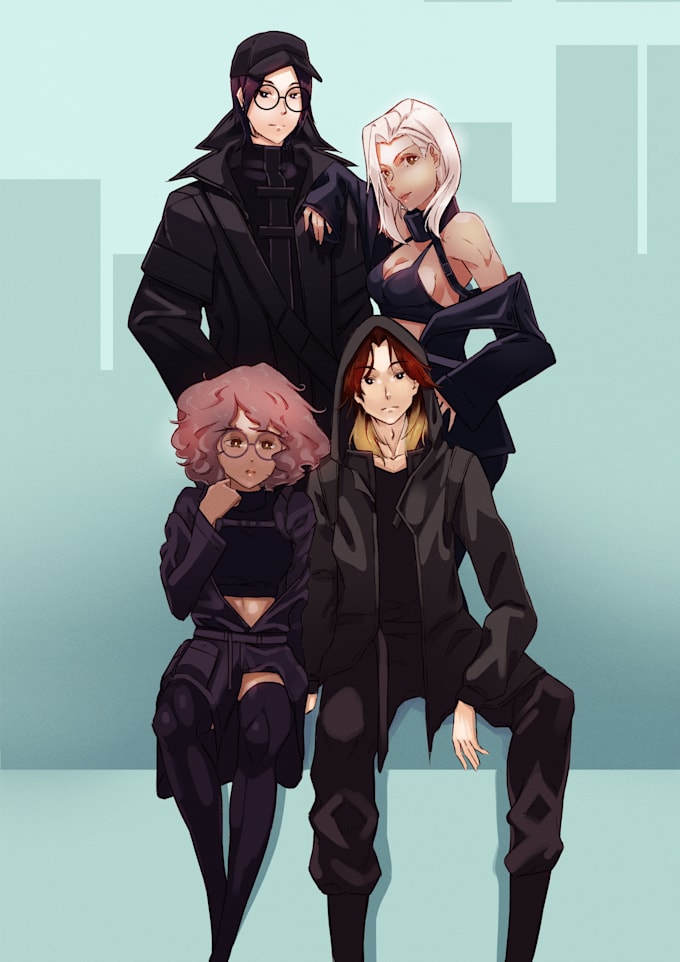 Draw your custom character in anime manga style by Jiin_san | Fiverr