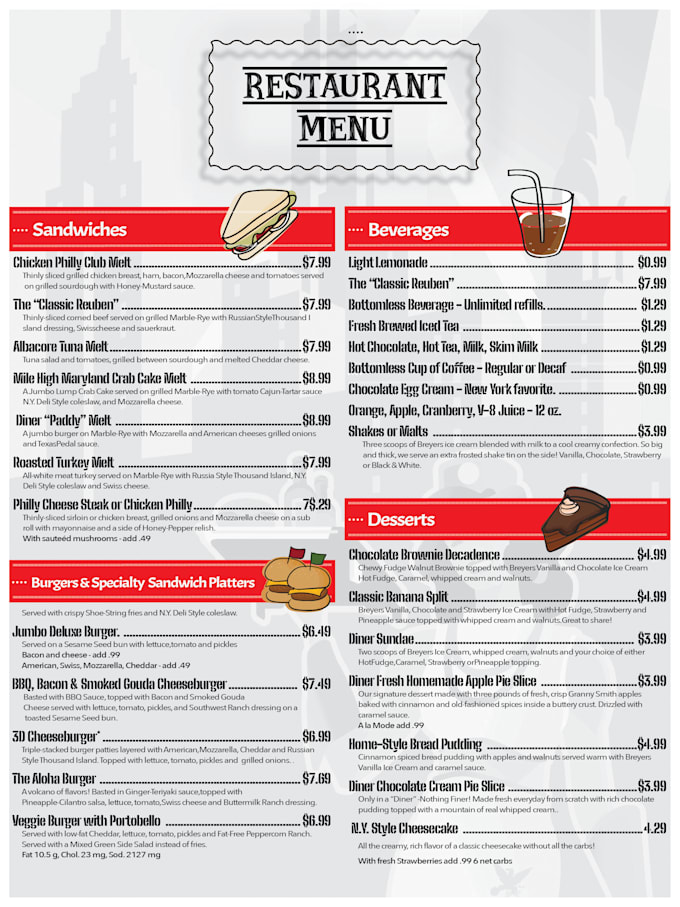 Design a beautiful restaurant table menu for your business by ...