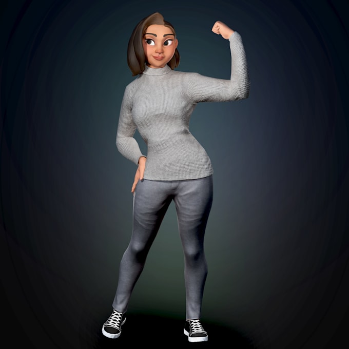 Model, texture, rig 3d characters for animation by Nuzhamad | Fiverr