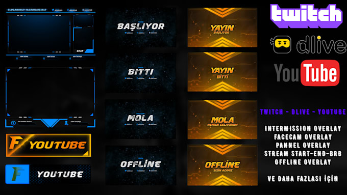 Can design twitch, dlive, youtube overlay for you by Grkmfdn | Fiverr