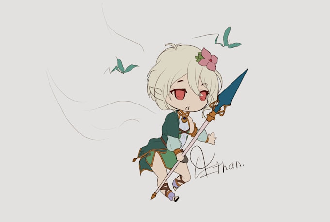 Make a cute chibi gif based on your character by Ethanyuu | Fiverr