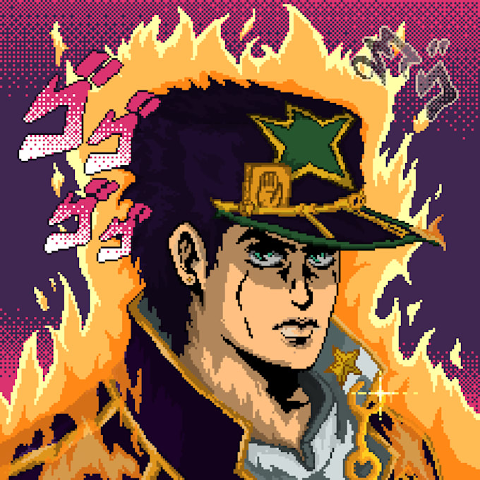 Draw you in pixel art as a jjba character by Mostaaj | Fiverr