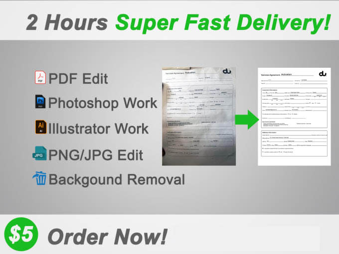 Edit or modify any document and photoshop editing
