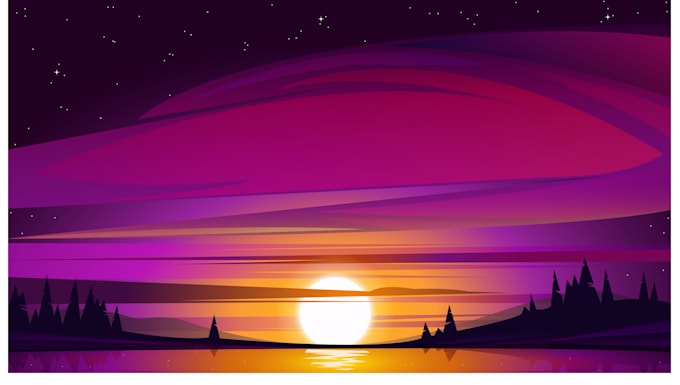 Draw landscape wallpaper or background illustration art by ...