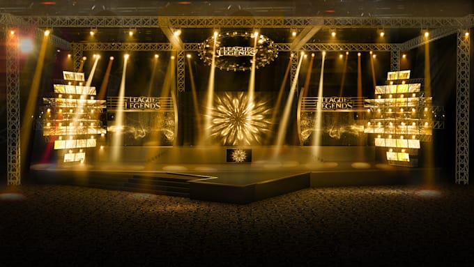 Design and render 3d event stage, virtual stage design by Grv_25 | Fiverr