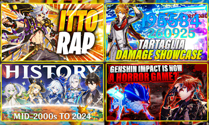 Design genshin impact thumbnail by Delmar997 | Fiverr