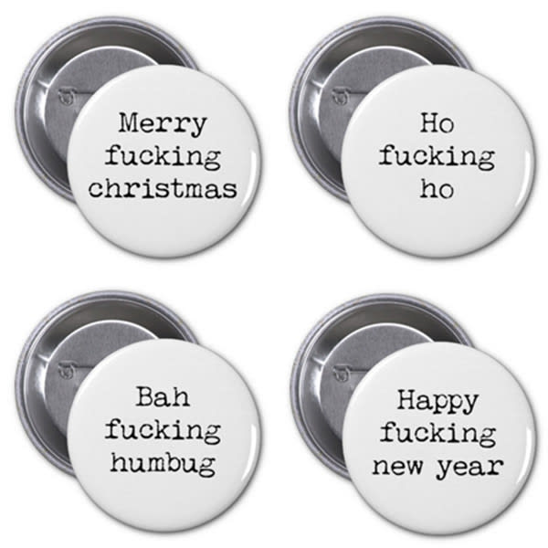 Send you five rude christmas pin badges by Rudeapparel | Fiverr