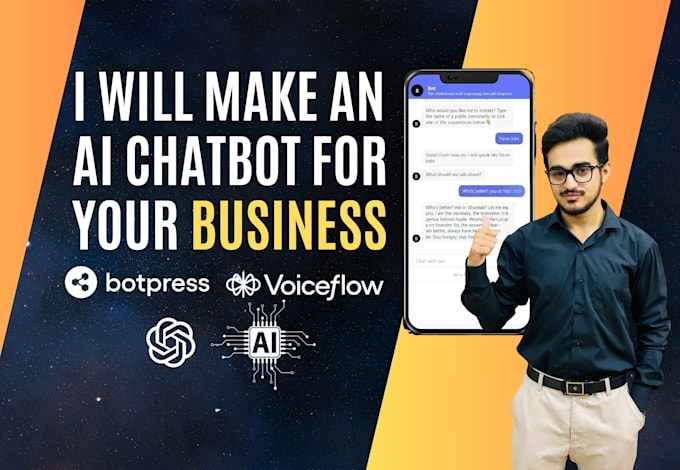 Automate your business with custom ai chatbots using zapier, voiceflow, botpress by Daodjavaid9 ...