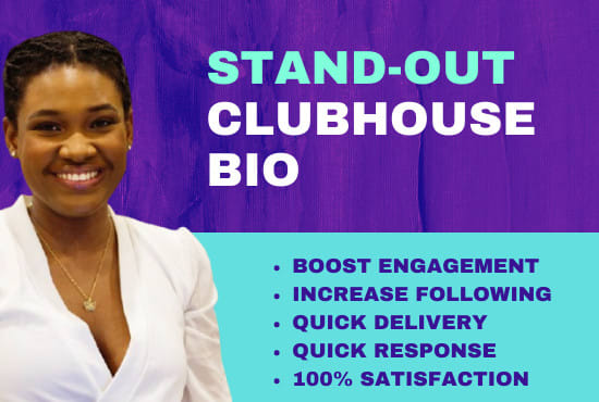 Create an attractive clubhouse bio by Donebynessa | Fiverr
