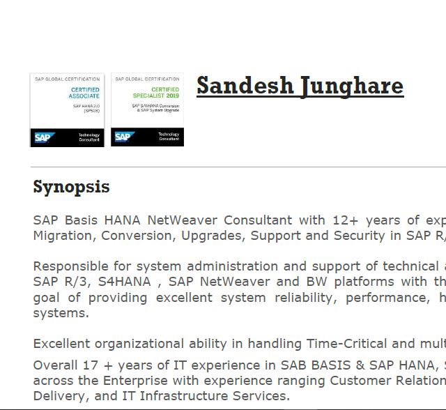 Sap basis sap hana support implementation upgrade by Basisswami | Fiverr