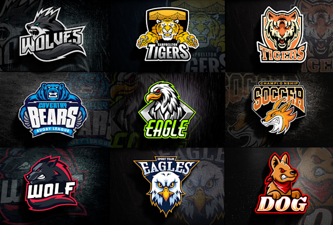 Design an esports logo, wolf, tiger, eagle, bear, fox by Logocreate_guy | Fiverr