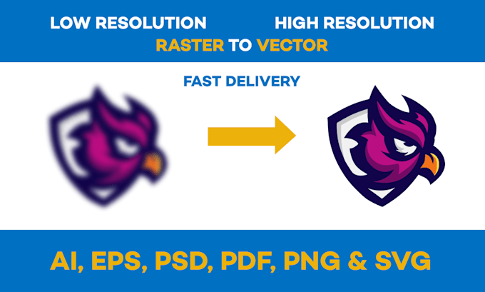 Convert and raster logo into vector file high resolution by ...