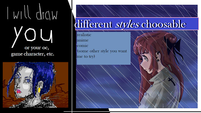 Draw you or any other character in a choosable style by Noeizoria | Fiverr