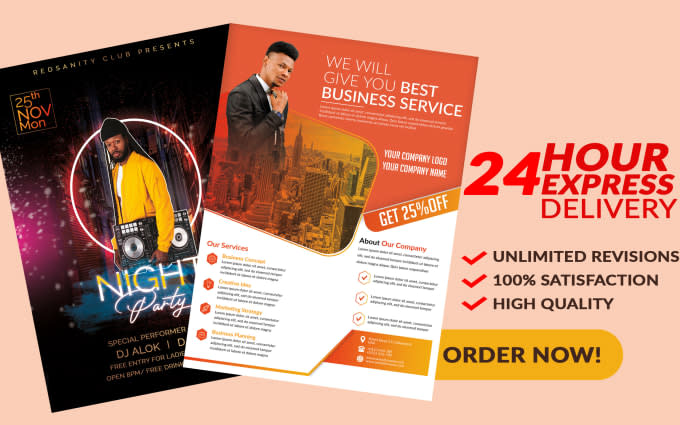 Design professional eye catchy flyers by Evanmarjuk | Fiverr
