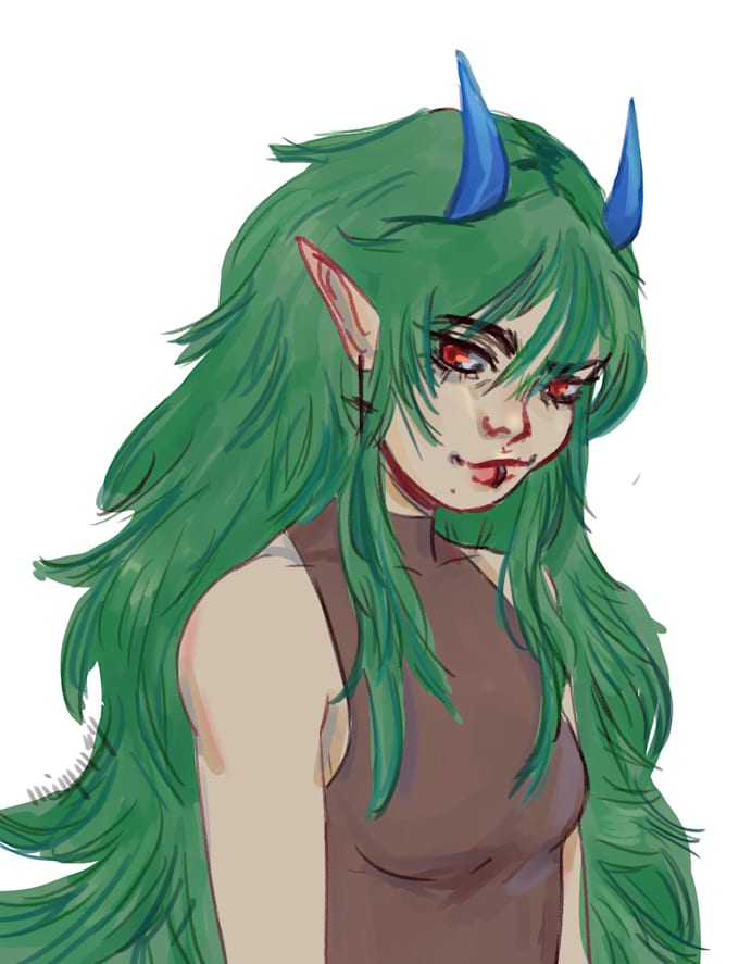 Draw a bust character in my style by Miwwsy | Fiverr