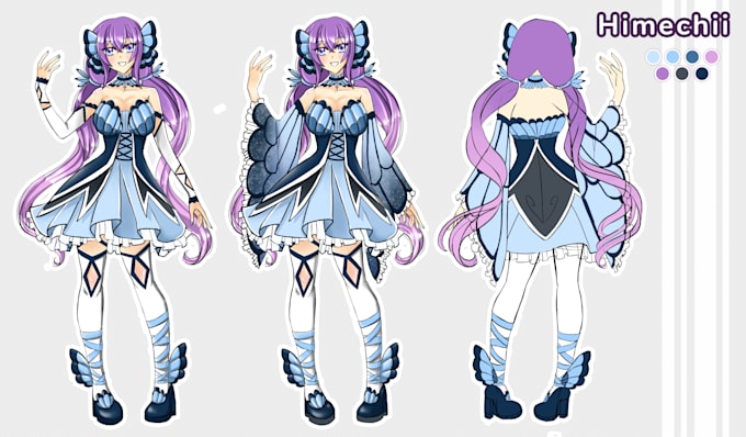 Draw character sheet or character design for you by Himechii | Fiverr