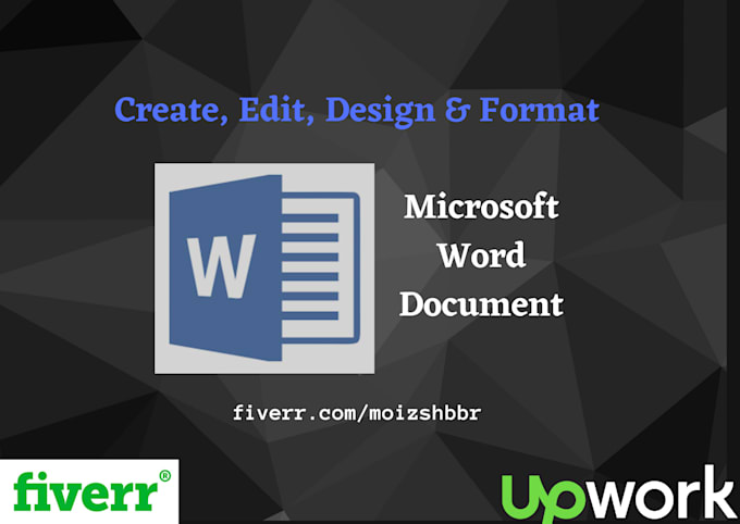 Create, edit, design and format word document by Moizshbbr | Fiverr