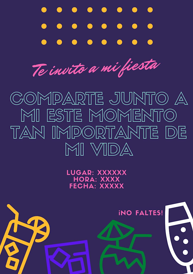 Tus invitaciones de cualquier evento by Desireedigital | Fiverr