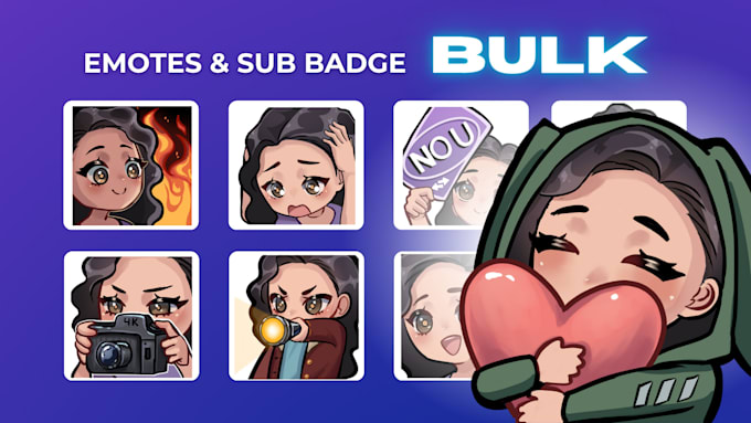 Make emotes or subbadges for your live streams by Kaitexie | Fiverr