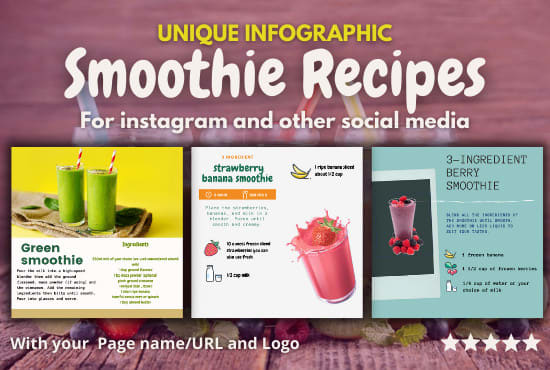 Design professional smoothie recipe infographics for instagram by ...